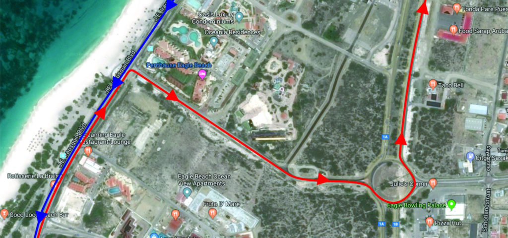 New Traffic Route in Low-Rise Hotel Area - When in Aruba